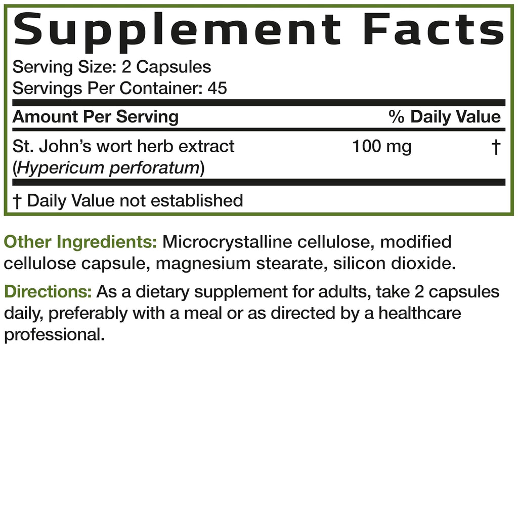 high potency St. John's Wort capsules