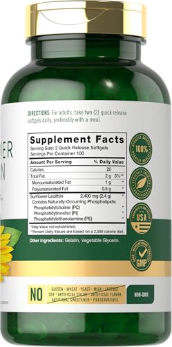 High potency sunflower lecithin supplement