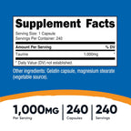 High potency taurine 1000 mg capsules