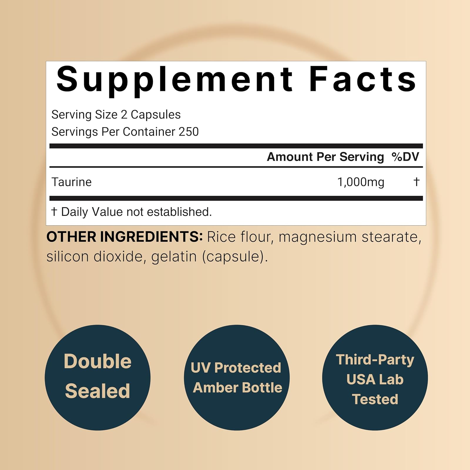 high potency taurine 1000 mg capsules
