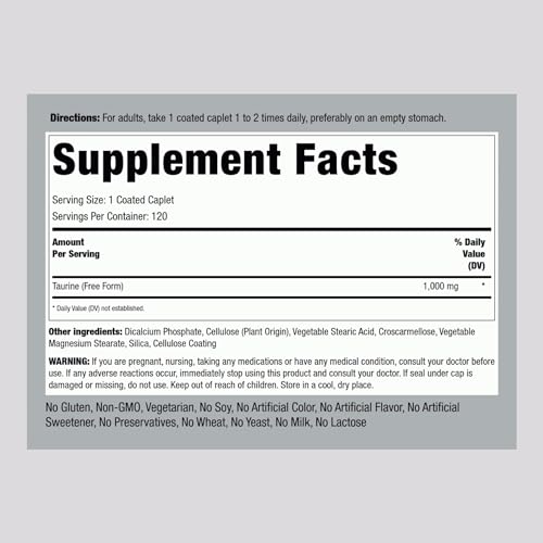 high potency Taurine caplets for health