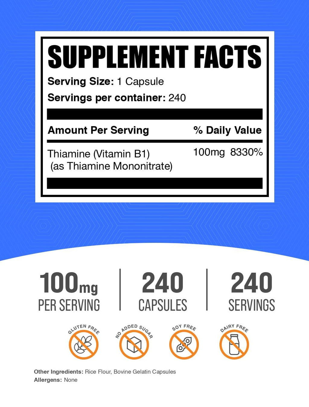High potency Thiamine Mononitrate supplement