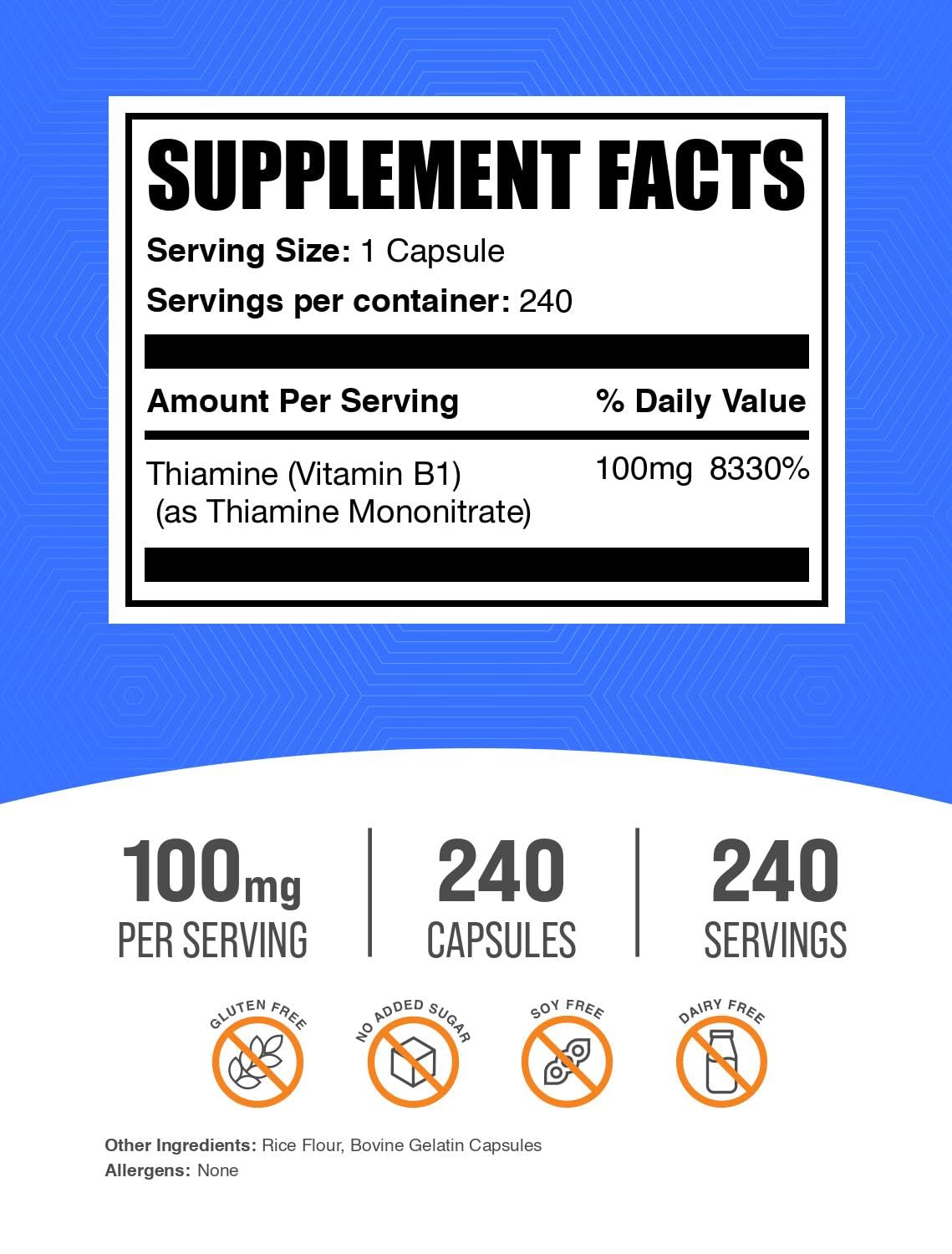 High potency Thiamine Mononitrate supplement