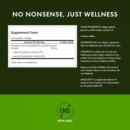 high potency tocotrienols 50 mg softgels