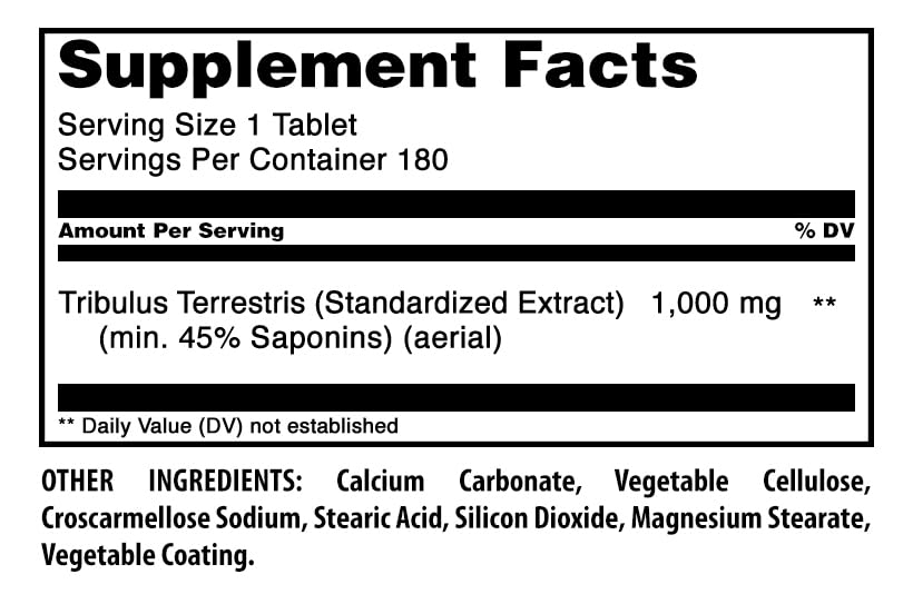 High potency Tribulus extract tablets
