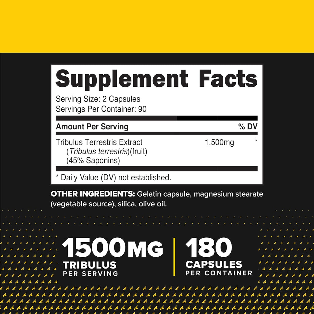 High potency Tribulus supplement capsules