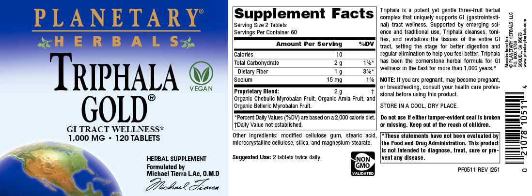 High potency triphala tablets 1000 mg