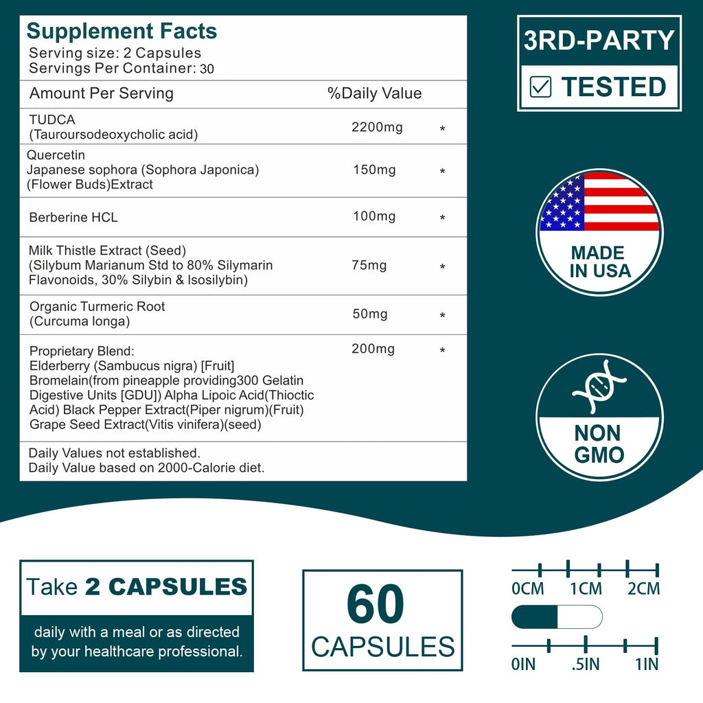 high potency TUDCA capsules 2200 mg