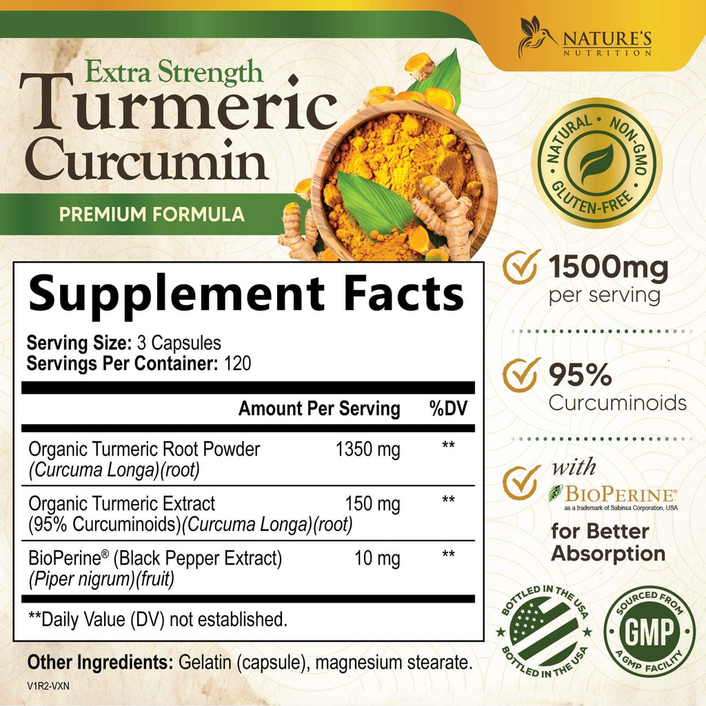 High potency turmeric curcumin 1500 mg