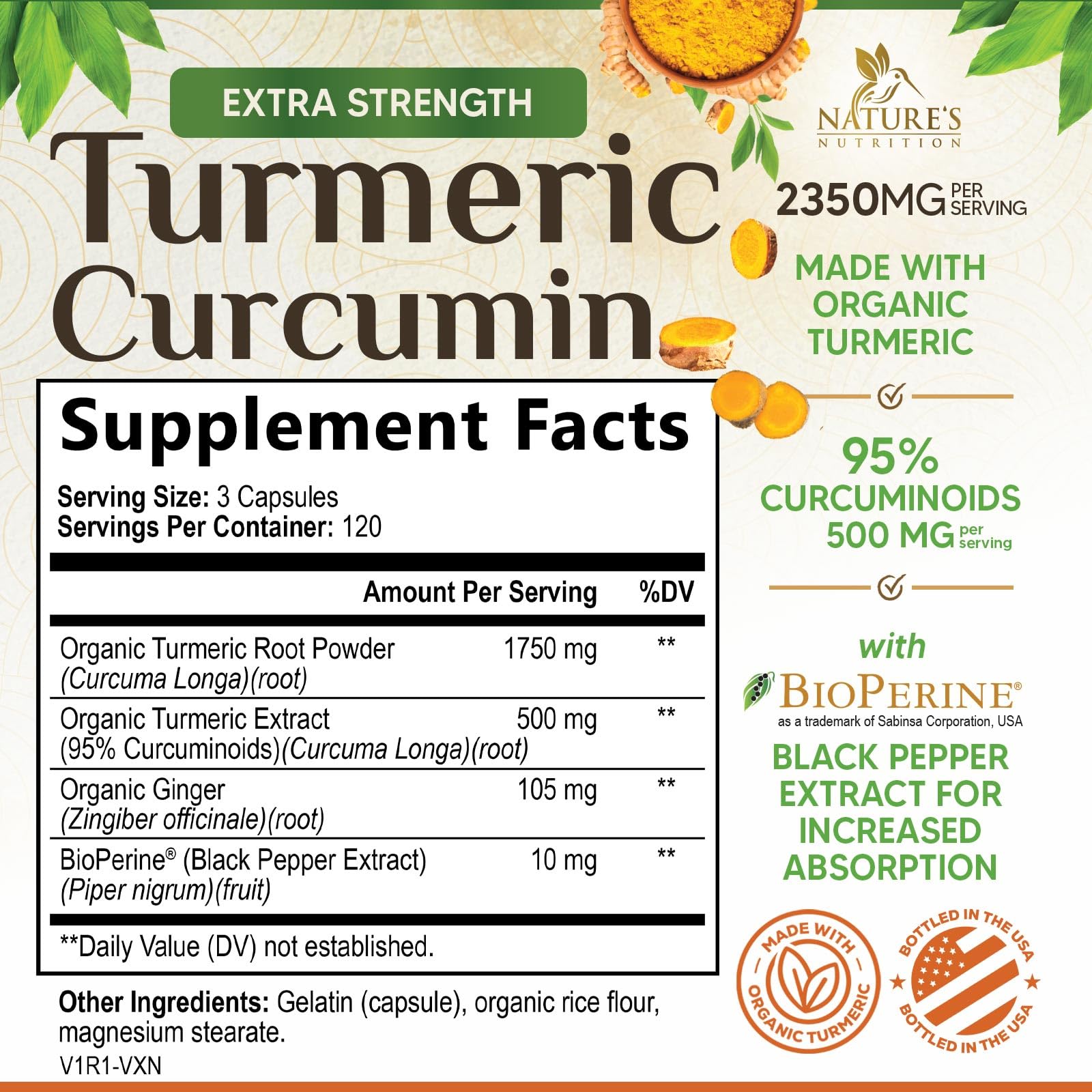 high potency turmeric curcumin capsules