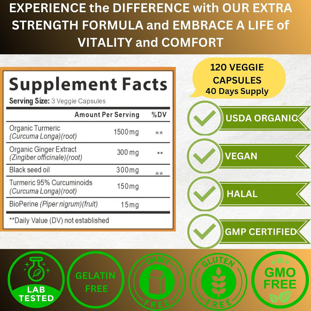 High potency turmeric curcumin formula