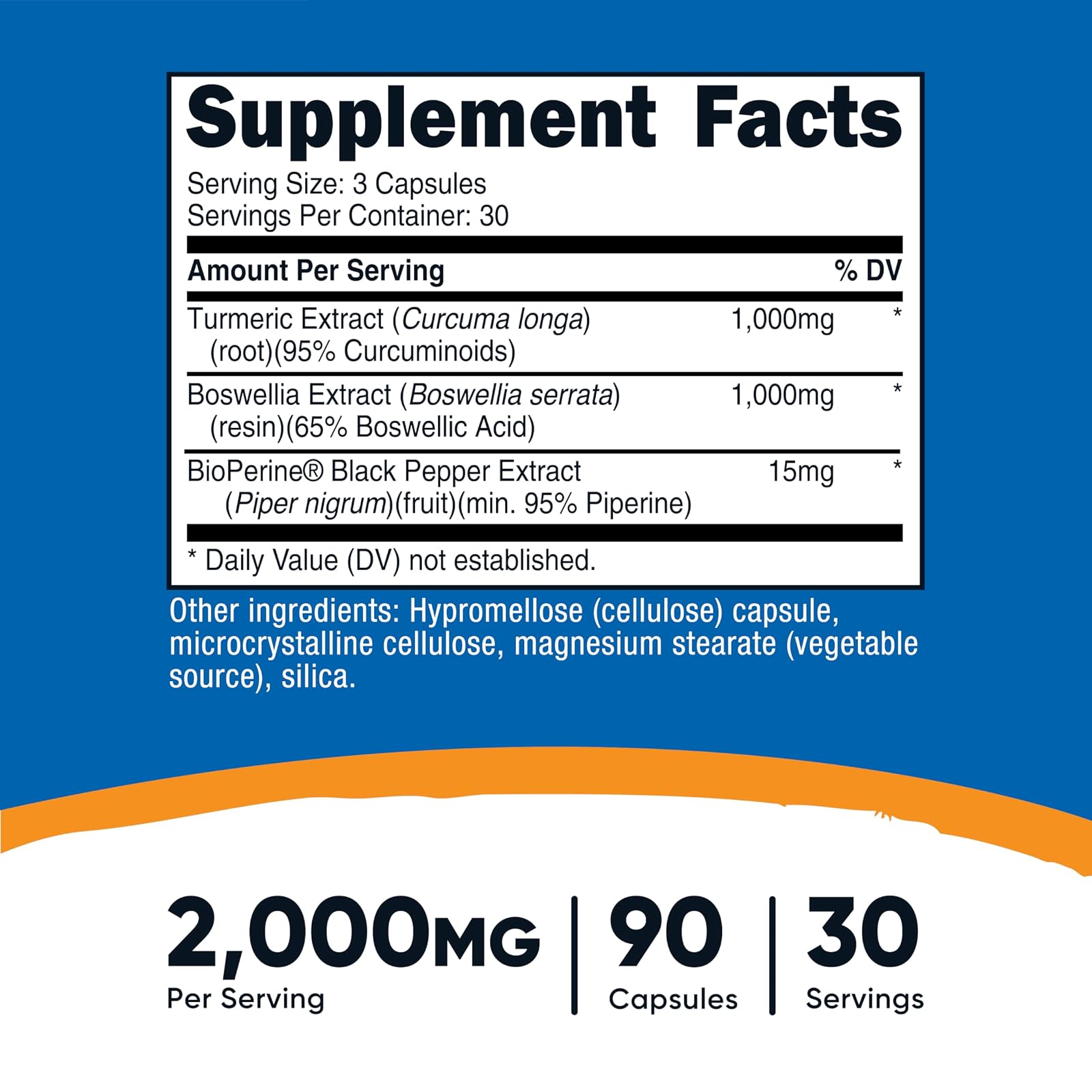 High potency turmeric curcumin supplement