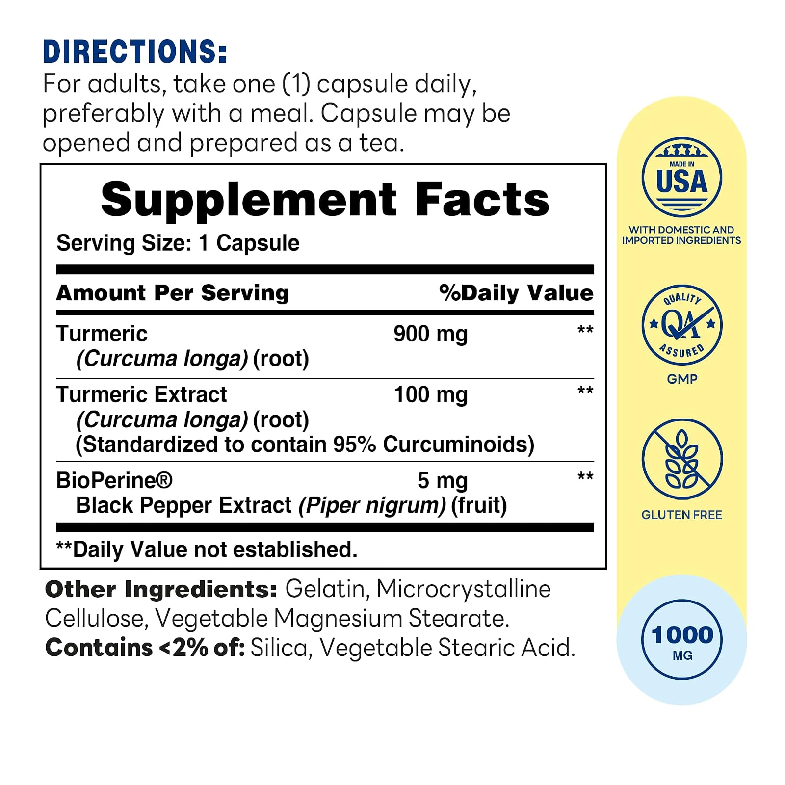 high potency turmeric curcumin supplement