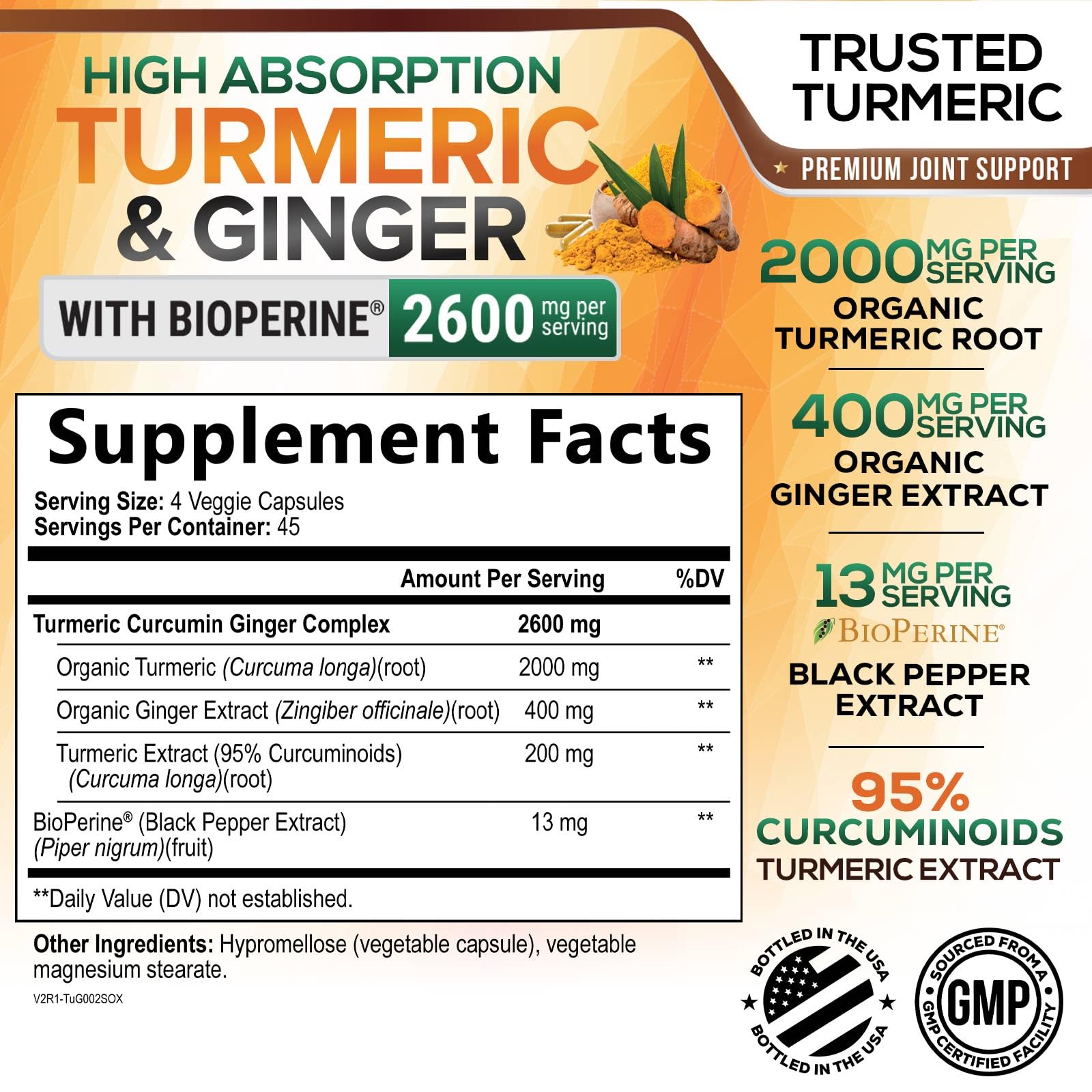 high potency turmeric supplement 2600 mg