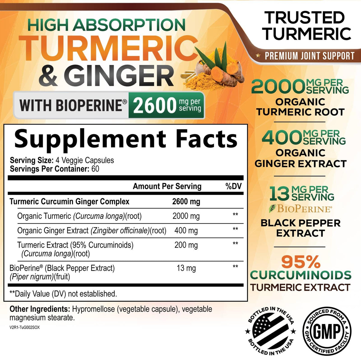 High potency turmeric supplement