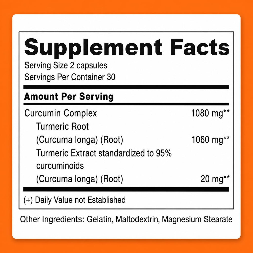 High potency turmeric supplement