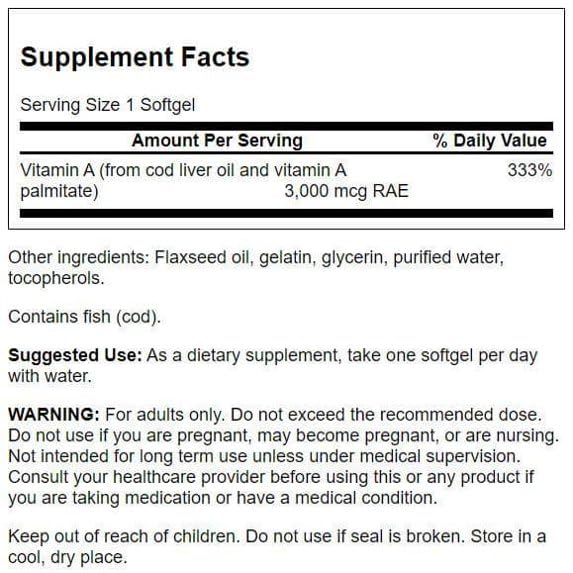 high potency vitamin A 10,000 IU supplement