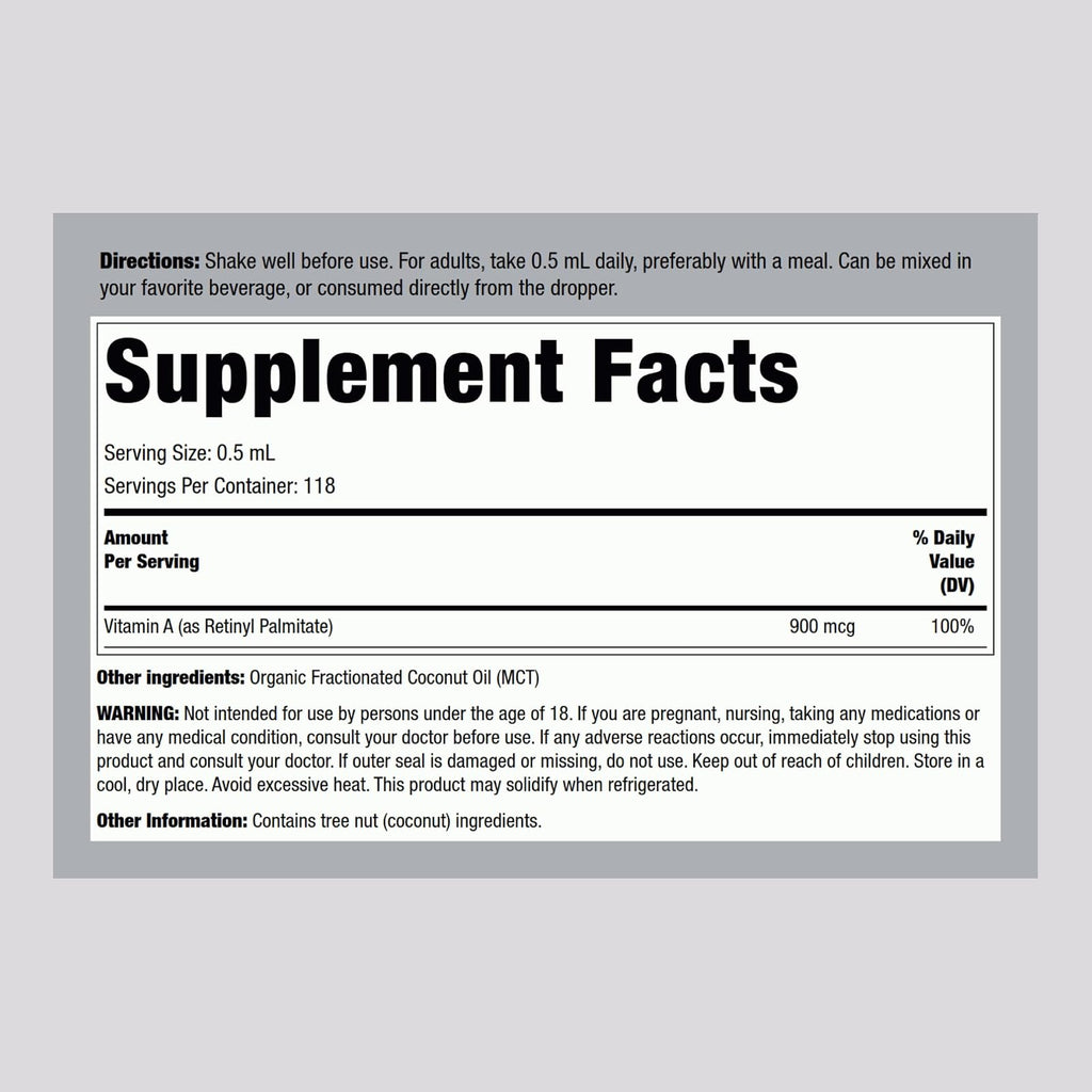 High potency Vitamin A drops