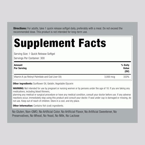 high potency Vitamin A supplement