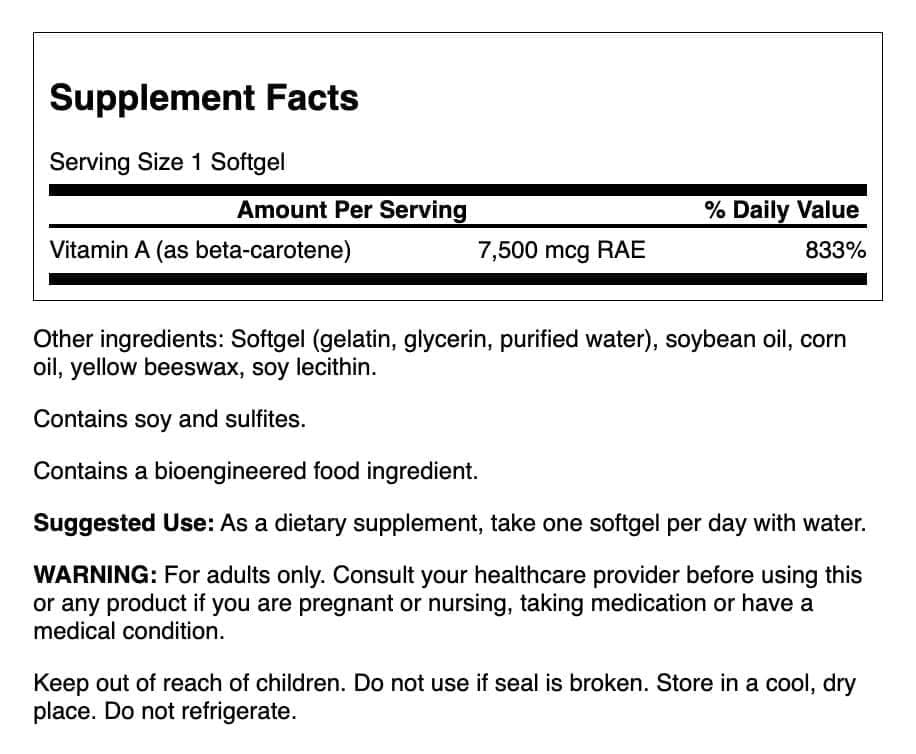 high potency vitamin A supplement