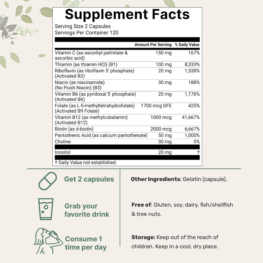high potency vitamin b complex capsules