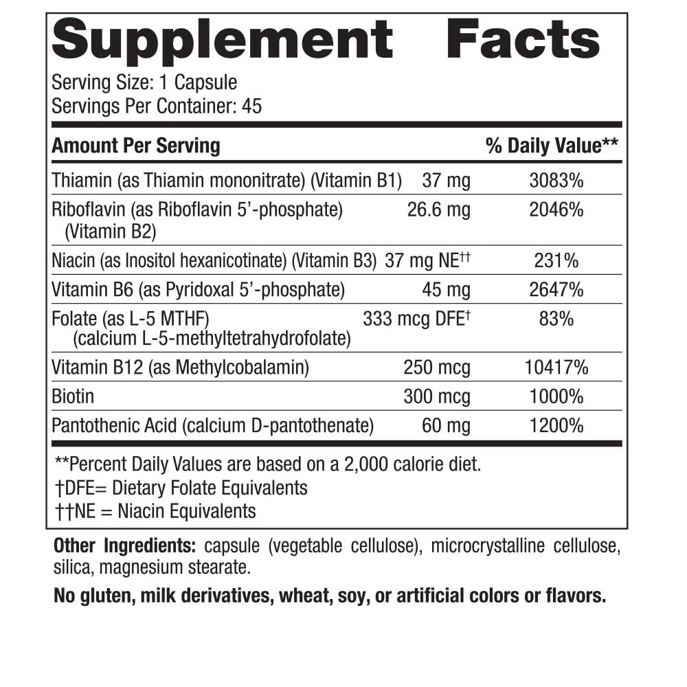 high potency vitamin b complex capsules