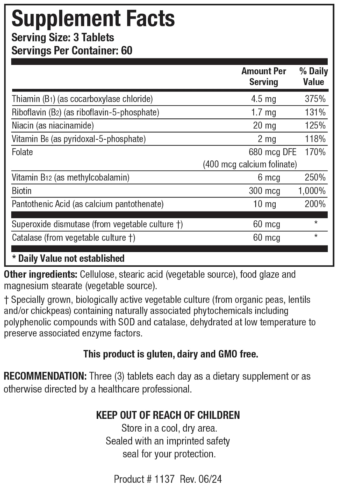 high potency vitamin B complex formula