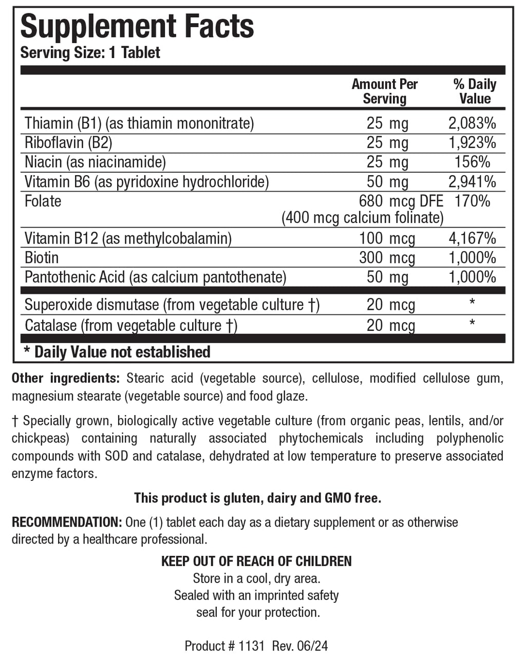 high potency vitamin B complex tablets