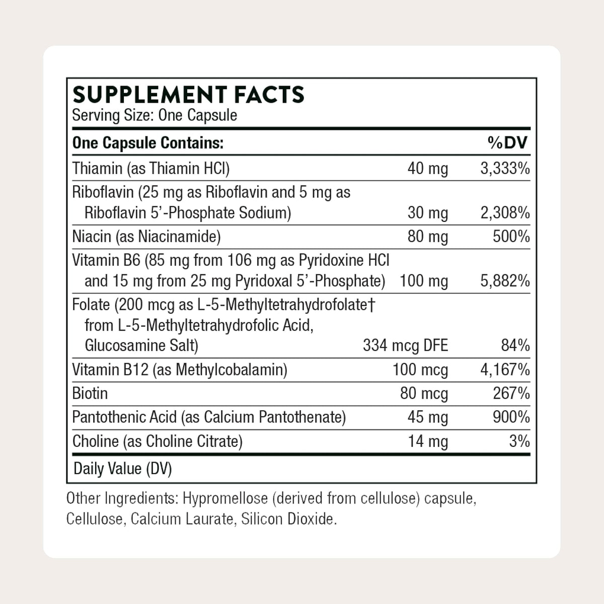 high potency vitamin b complex