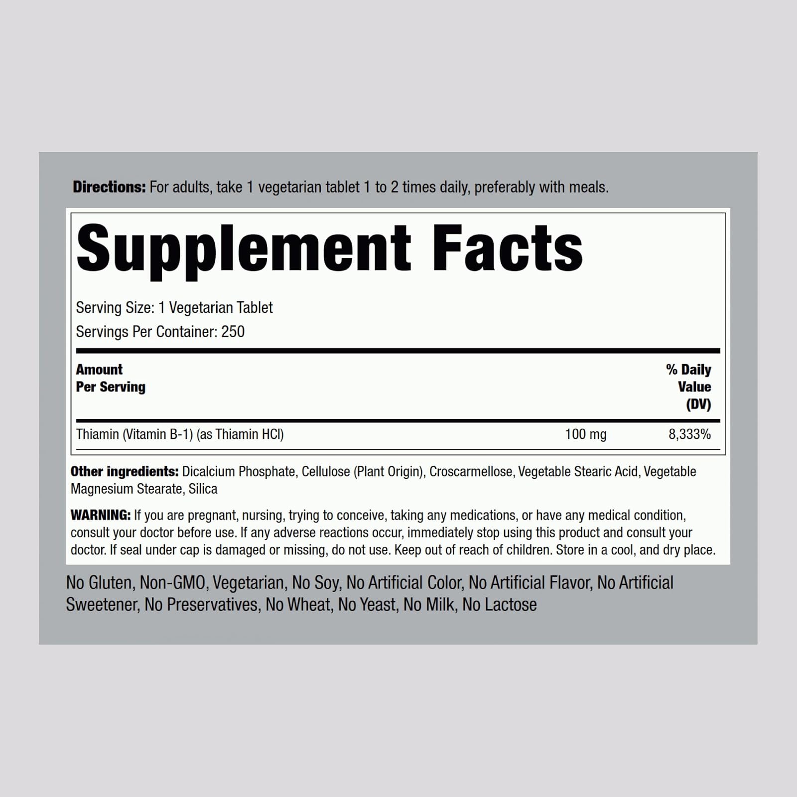 High potency Vitamin B1 supplement