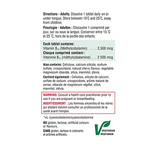high potency vitamin B12 2500 mcg