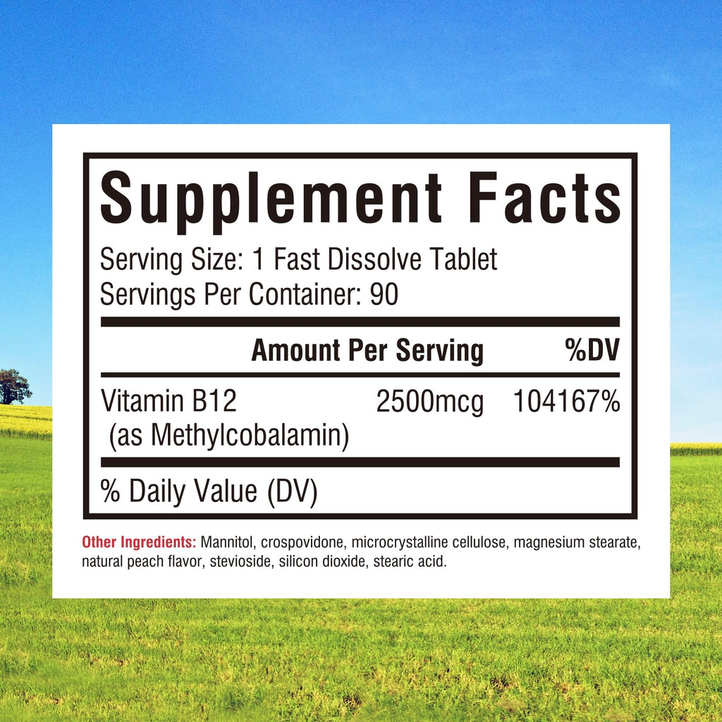 high potency vitamin B12 2500 mcg