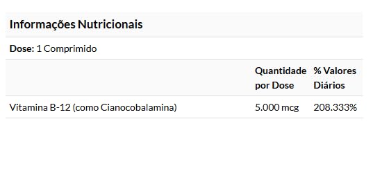 High potency Vitamin B12 5000 mcg