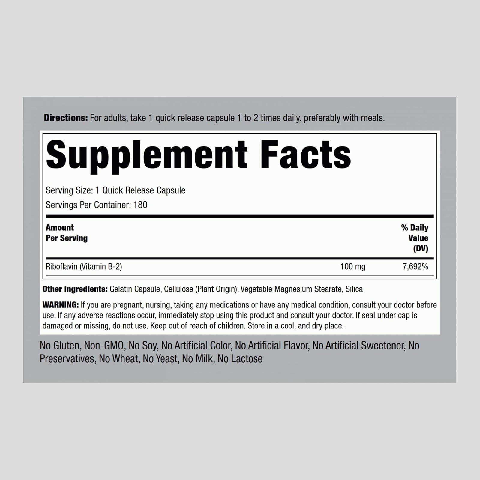 High potency Vitamin B2 supplement