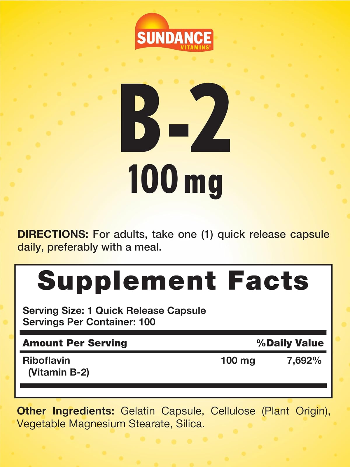 High potency Vitamin B2 supplement