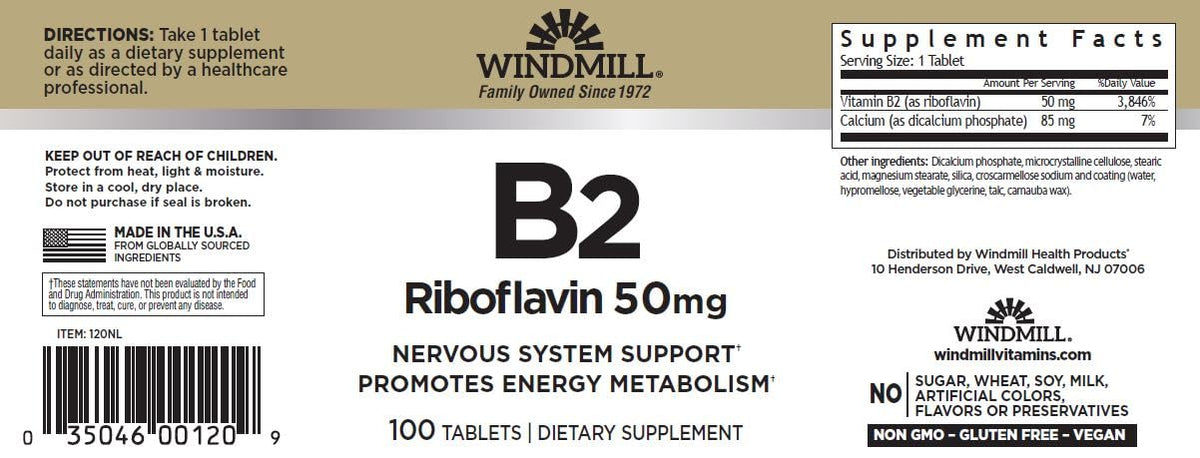 High potency Vitamin B2 supplement