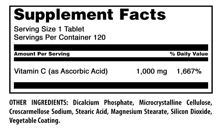 High potency Vitamin C 1000 mg
