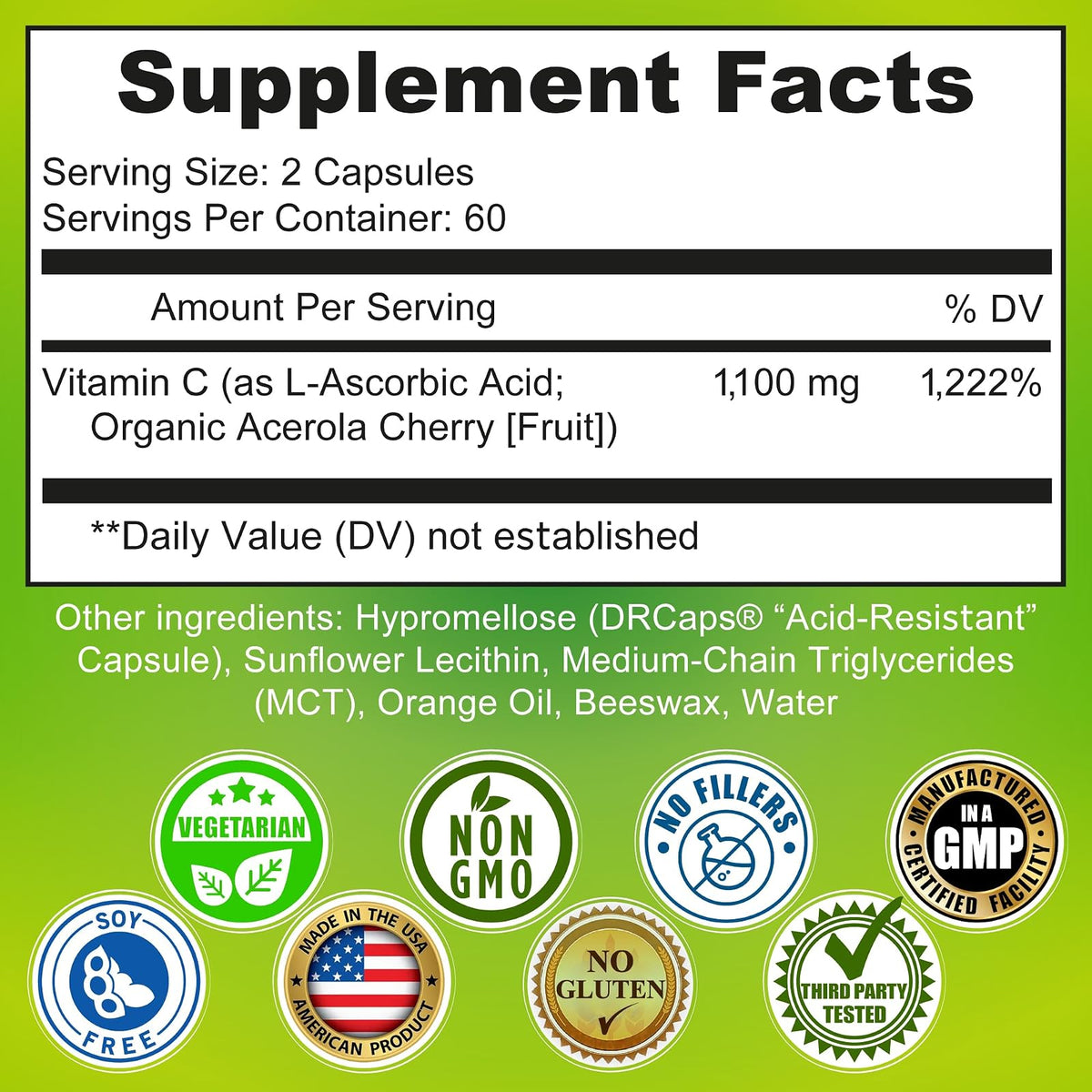 high potency vitamin c 1100 mg