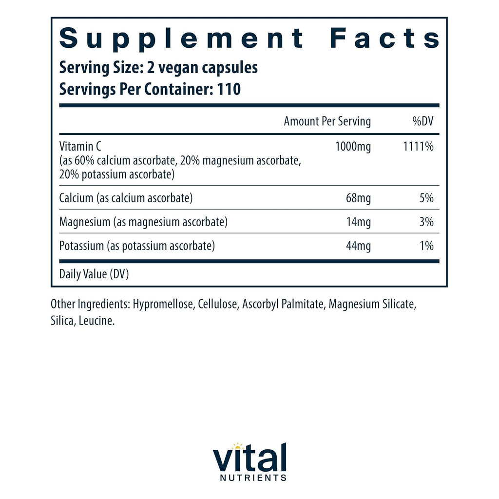High potency vitamin C 500 mg supplement