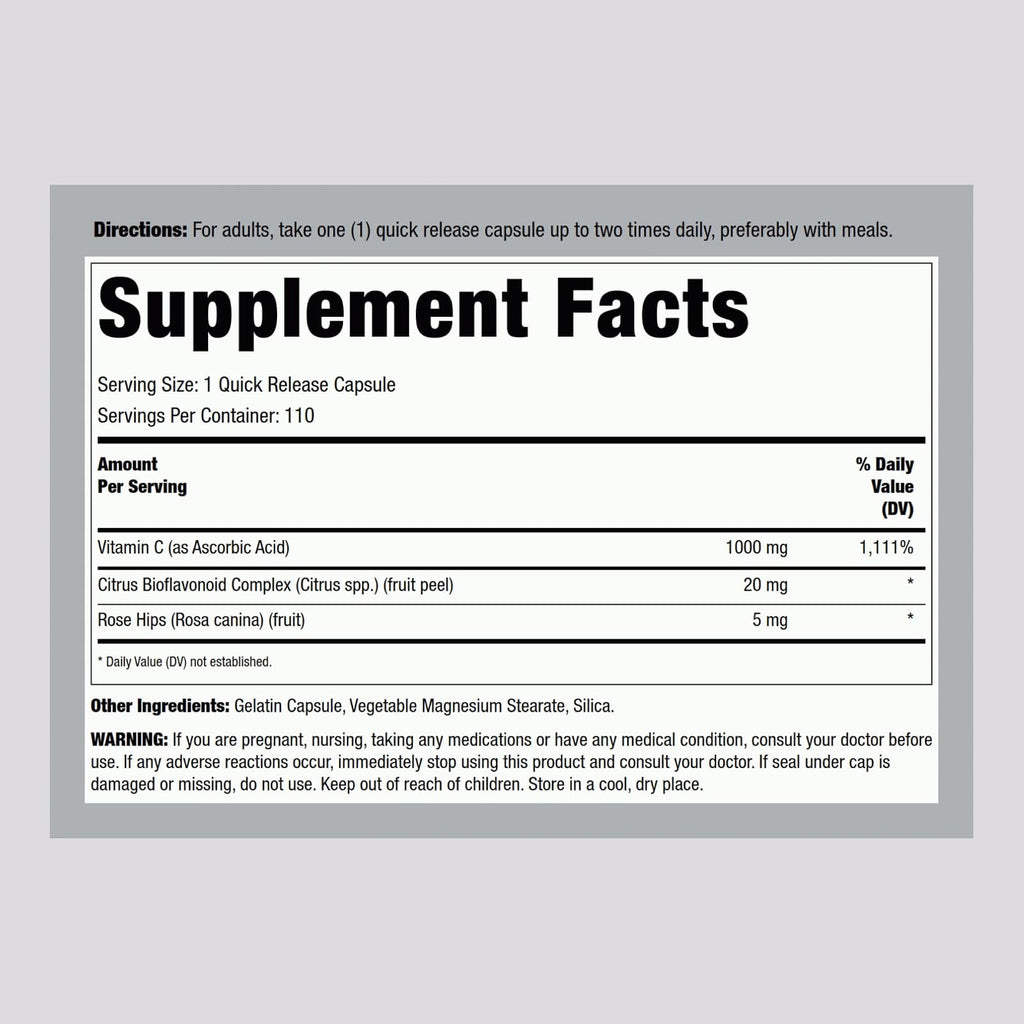 high potency Vitamin C capsules