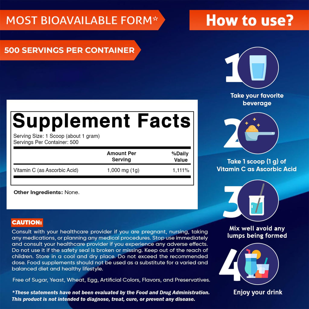 High potency Vitamin C powder