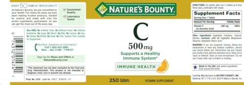 High potency vitamin C supplement