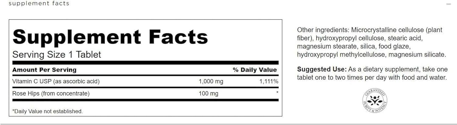 high potency Vitamin C tablets