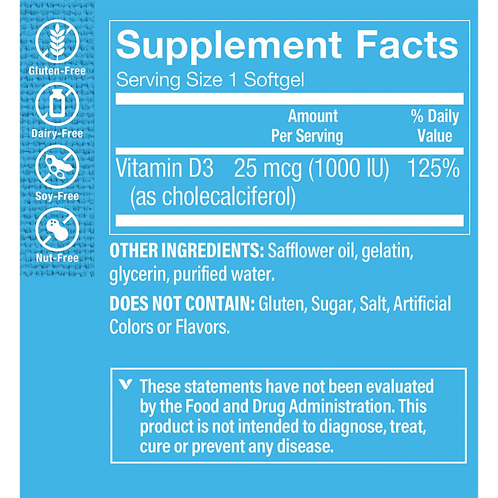 High potency Vitamin D3 1000 IU