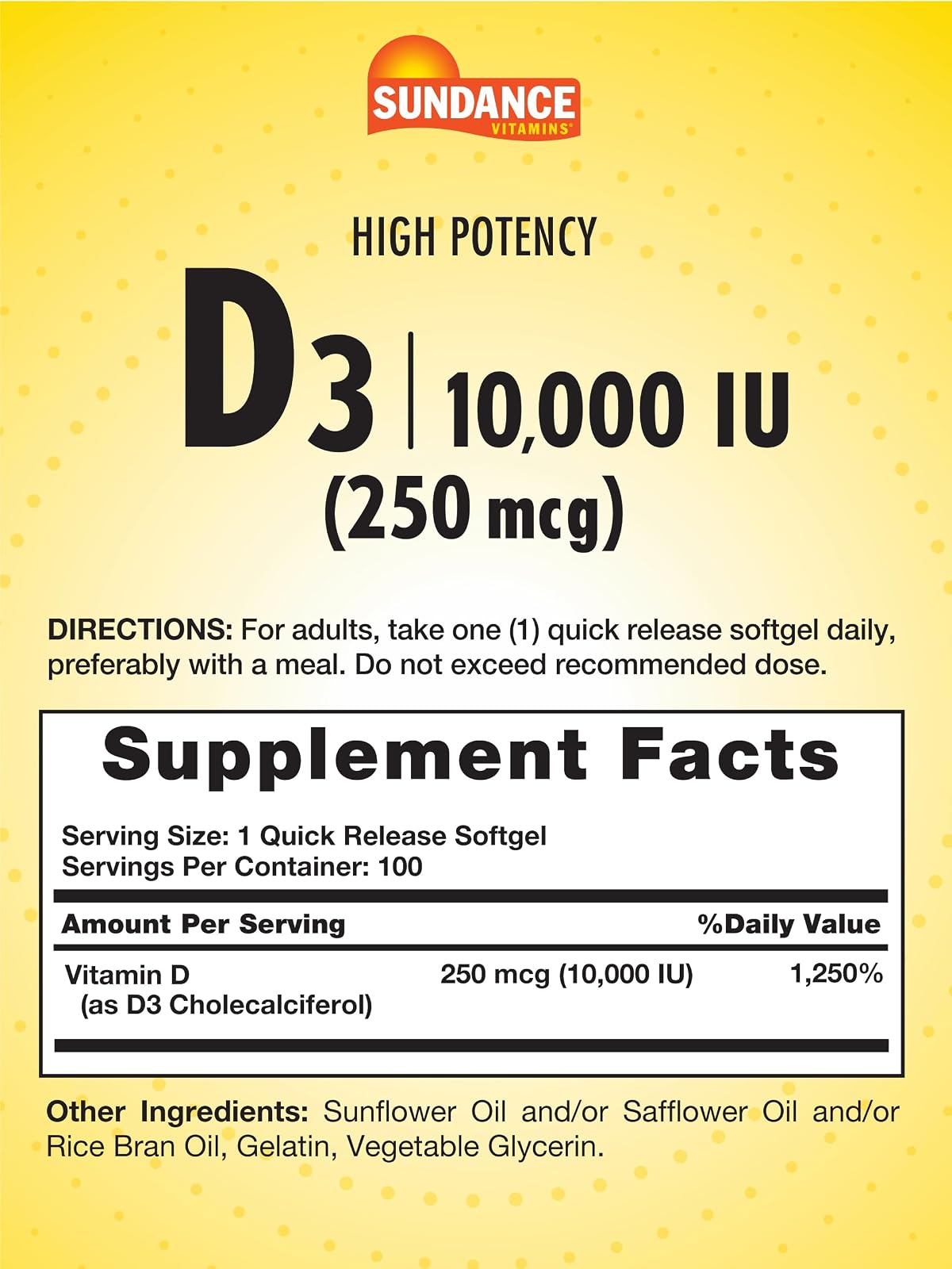 High potency Vitamin D3 10000 IU