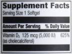 High potency Vitamin D3 125 mcg