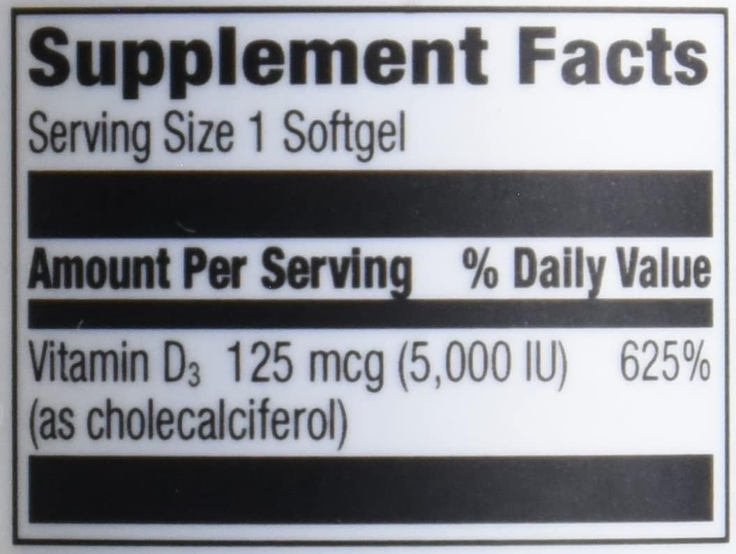 High potency Vitamin D3 125 mcg