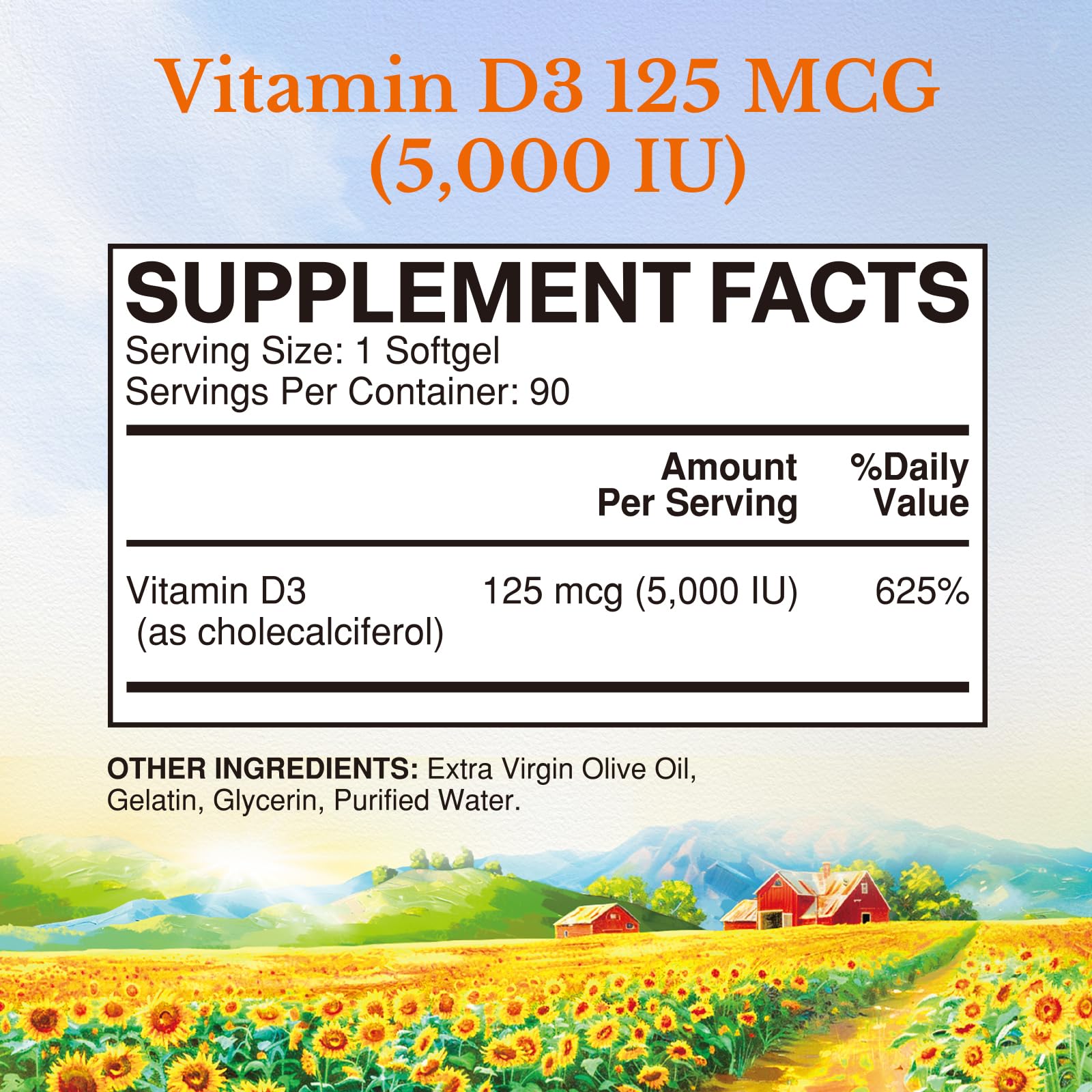 high potency vitamin D3 125 mcg