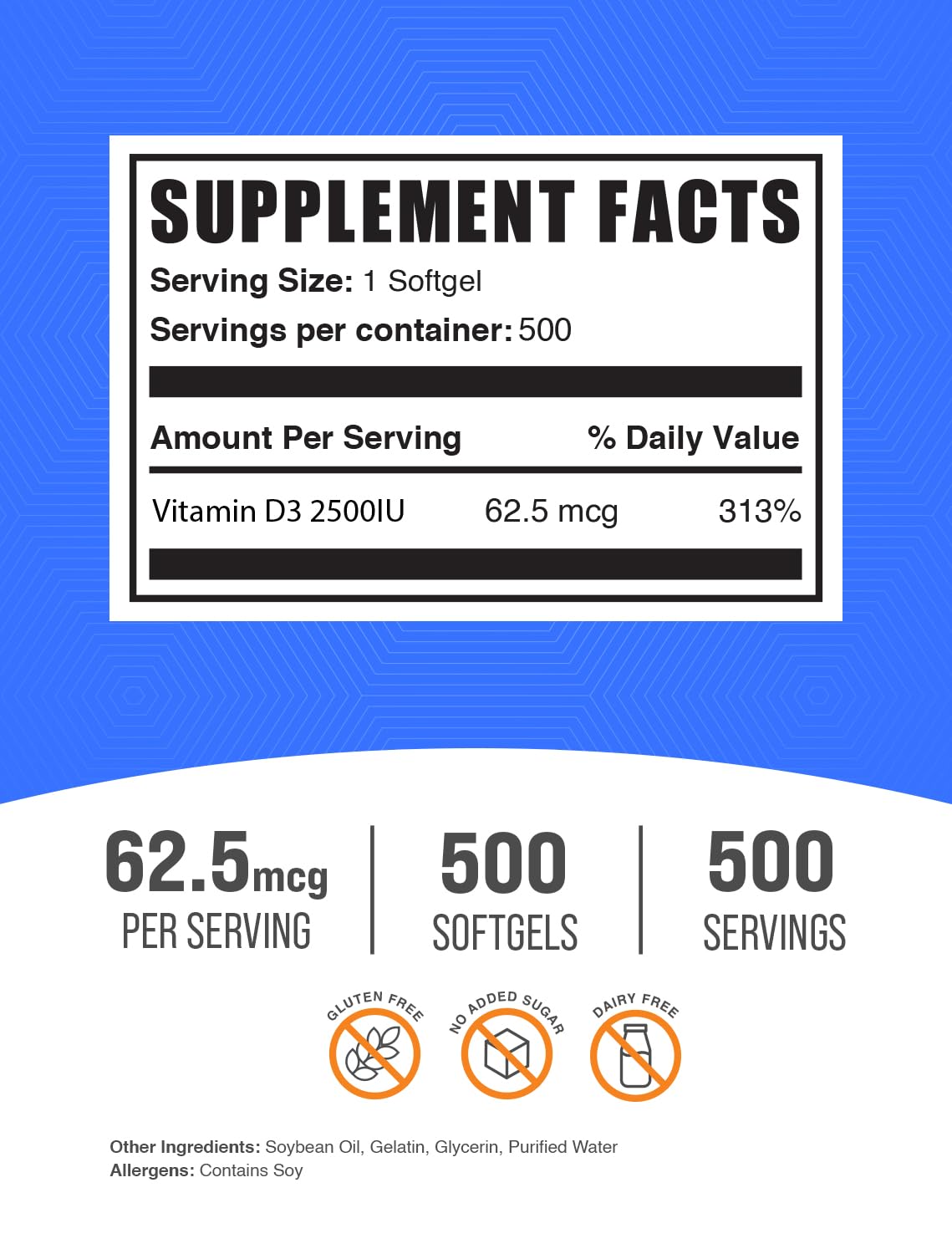 High potency Vitamin D3 2500 IU
