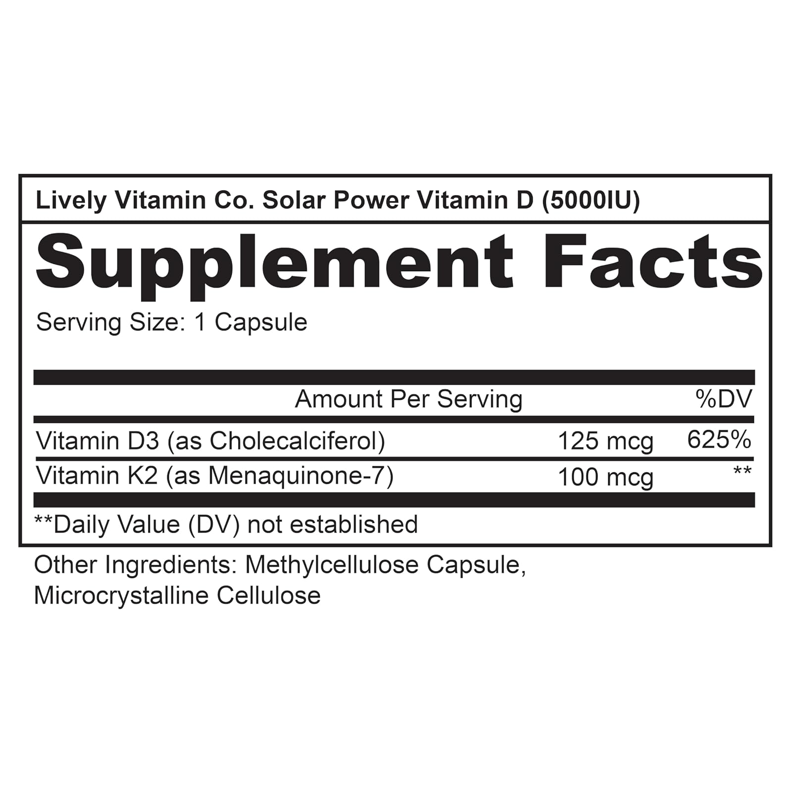 High potency Vitamin D3 5000 IU